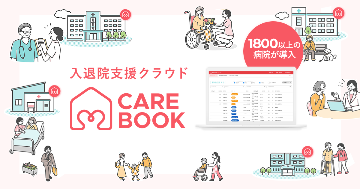 CAREBOOK導入病院数が1500を突破しました！｜新着情報｜退院支援の一歩先へCAREBOOK
